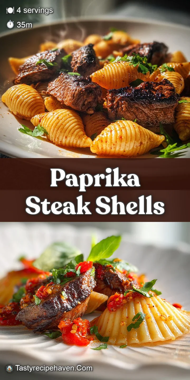 Paprika Steak Shells with Smoked Cream Sauce - Tasty Recipe Haven